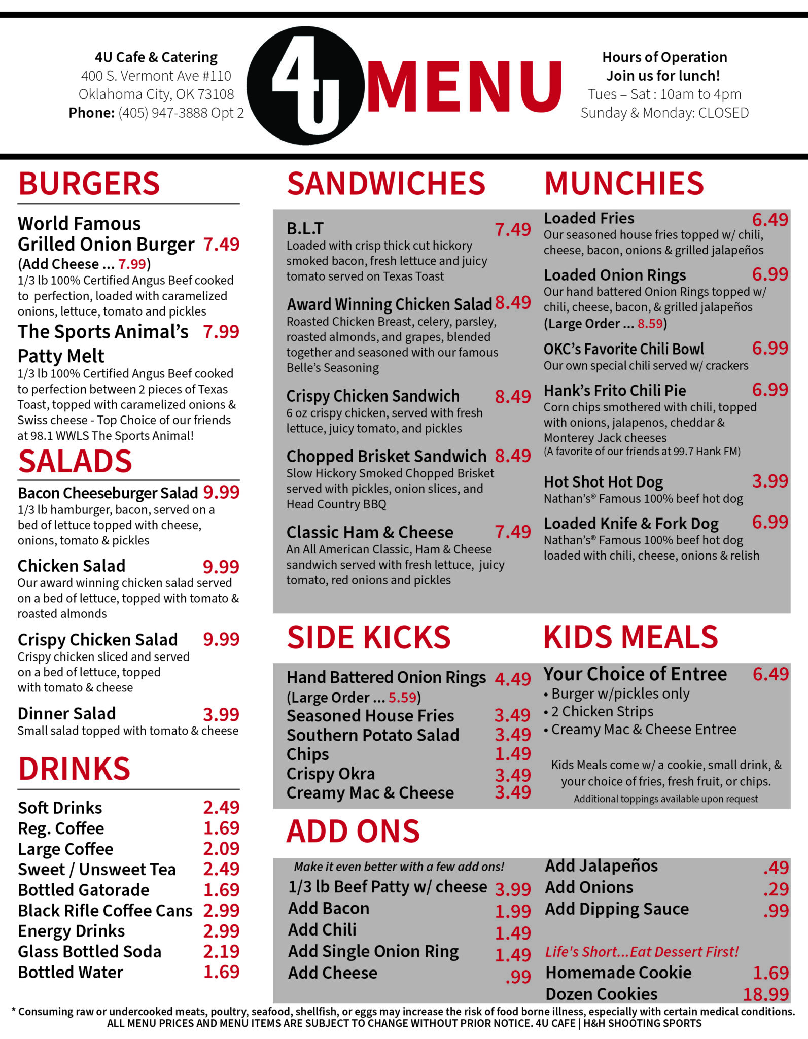 4U Cafe in OKC – H&H Shooting Sports | Oklahoma City